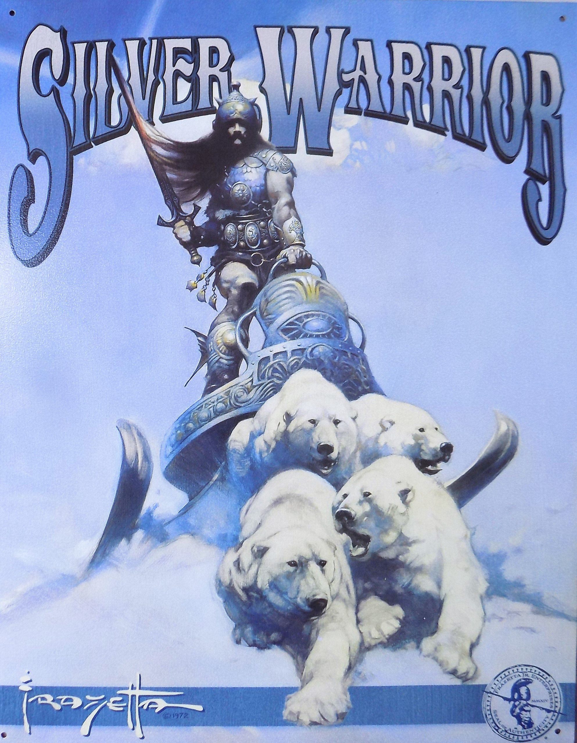 PLAQUE METAL vintage FRAZETTA SILVER WARRIOR | TOFMOBILE - Plaque métal ...