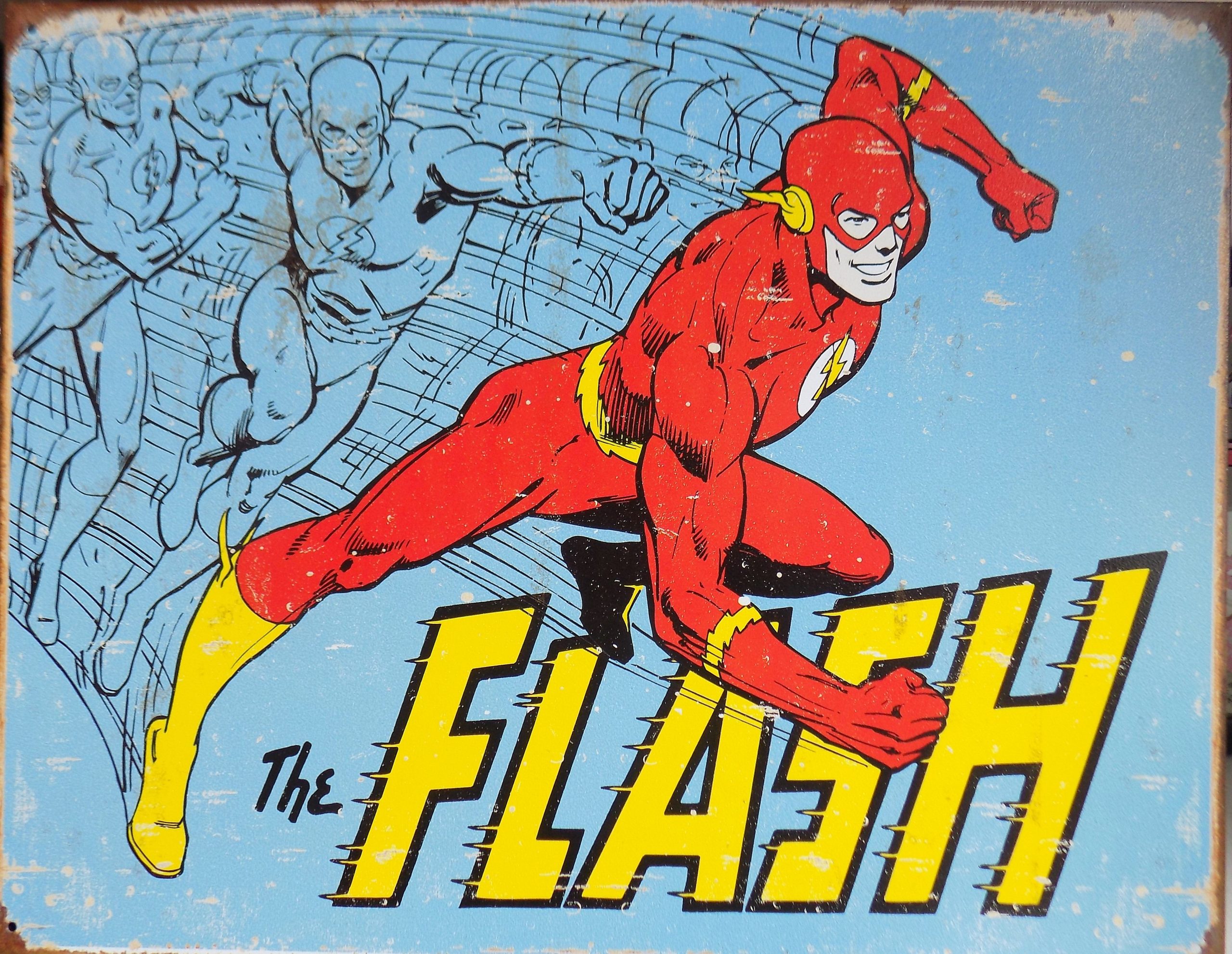 PLAQUE METAL vintage DC THE FLASH rétro | TOFMOBILE - Plaque métal vintage