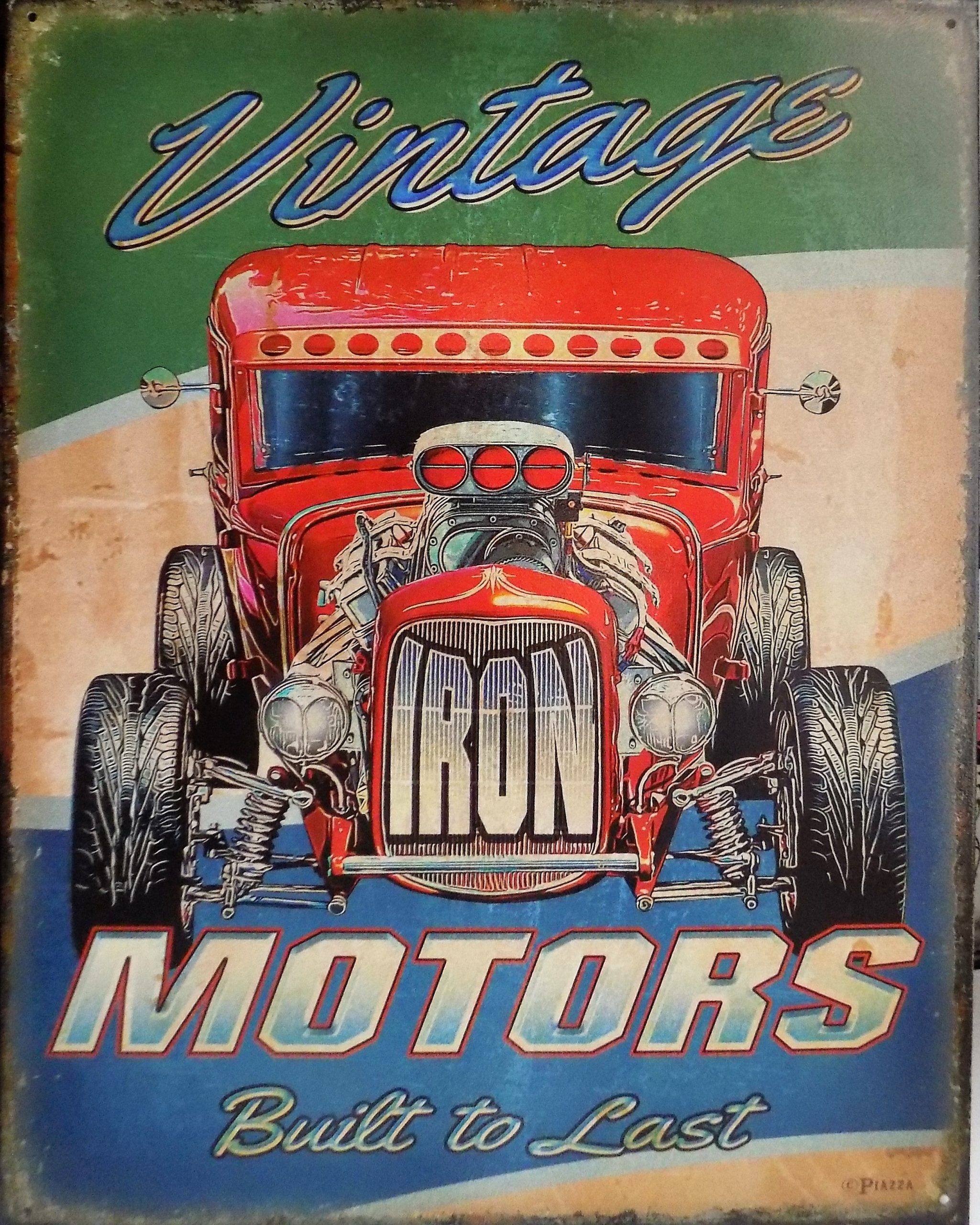 plaque métal VINTAGE MOTORS | TOFMOBILE - Plaque métal vintage