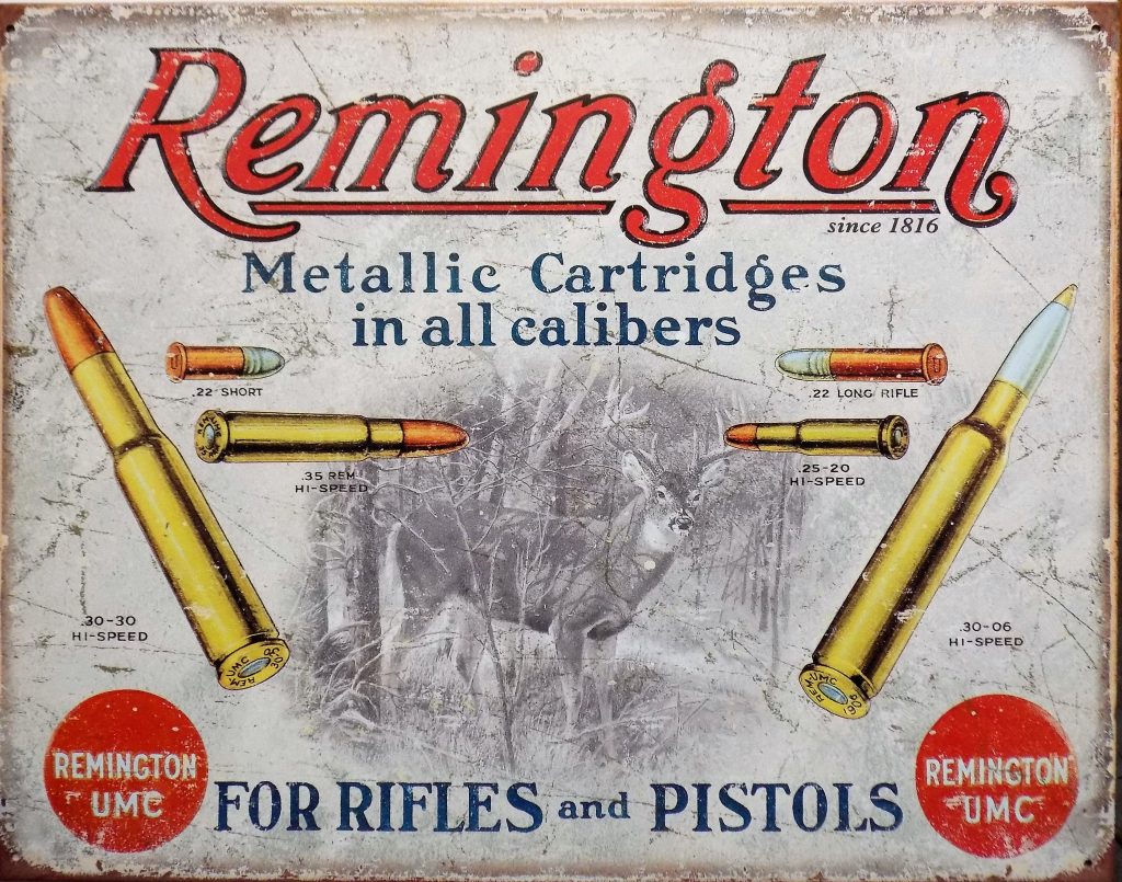 plaque métal vintage REMINGTON RIFLES & PISTOLS | TOFMOBILE - Plaque ...