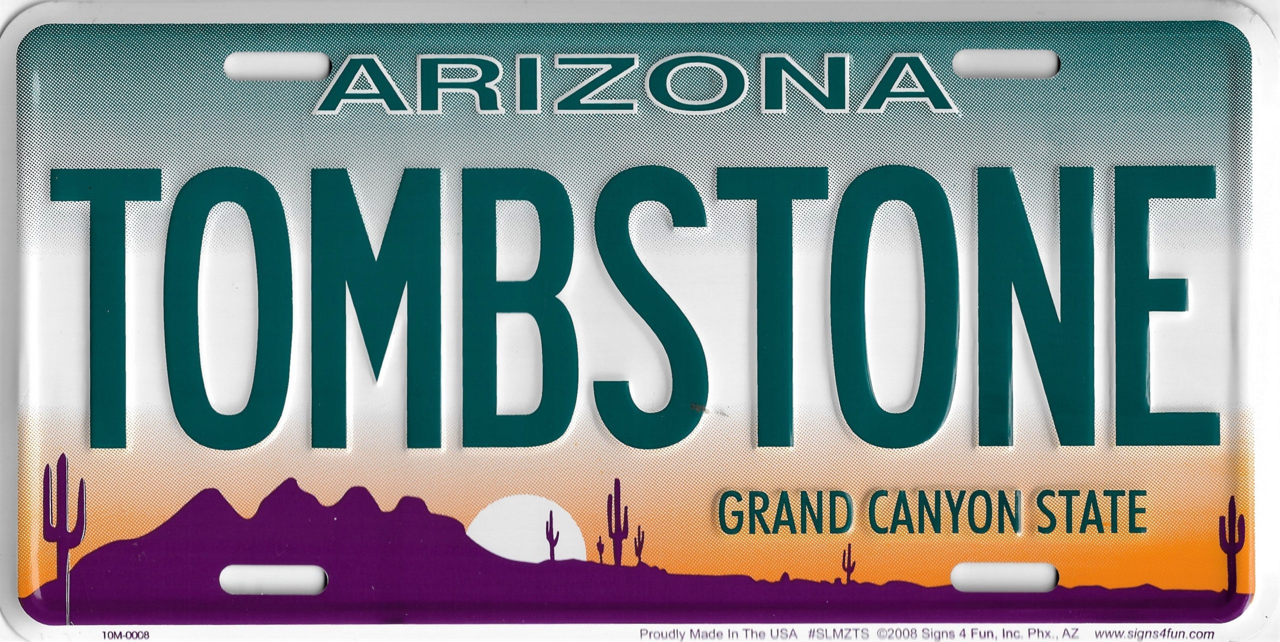 plaque métal vintage ARIZONA TOMBSTONE | TOFMOBILE - Plaque métal vintage