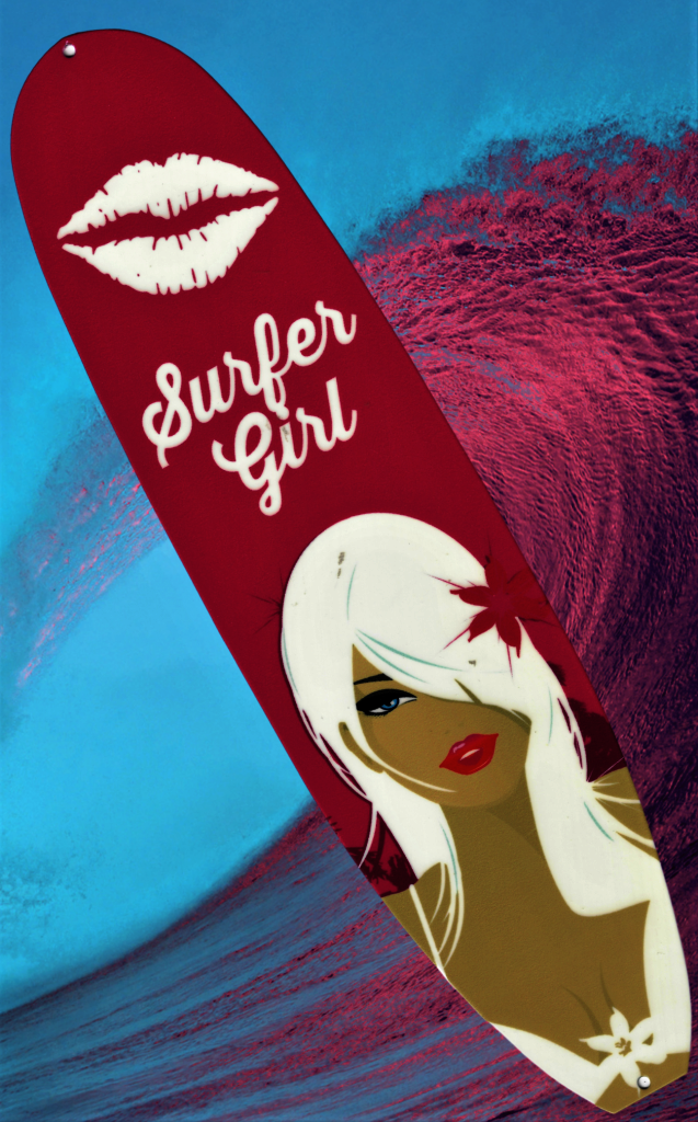 plaque métal vintage SURFER GIRL | TOFMOBILE - Plaque métal vintage
